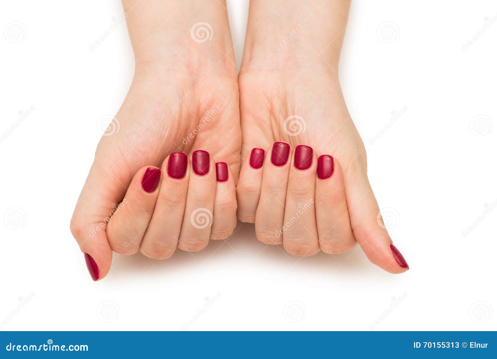 The Woman Hands with Red Nail Isolated on White Stock Image - Image of ...