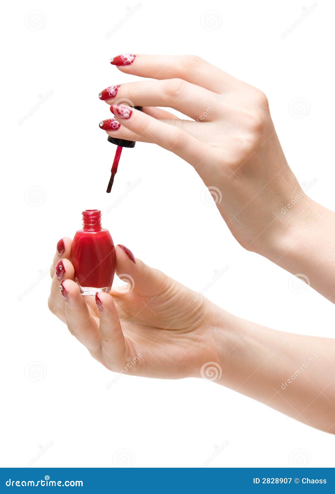 Woman hands with red paint stock image. Image of glamour - 2828907