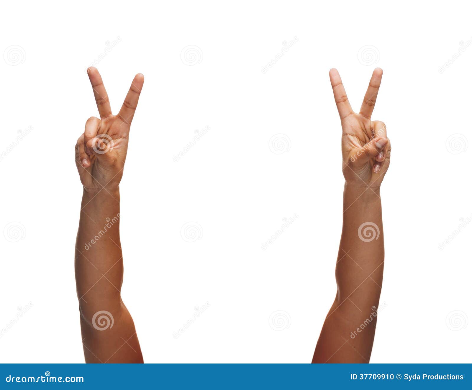 Woman hands showing v-sign stock photo. Image of hand - 37709910