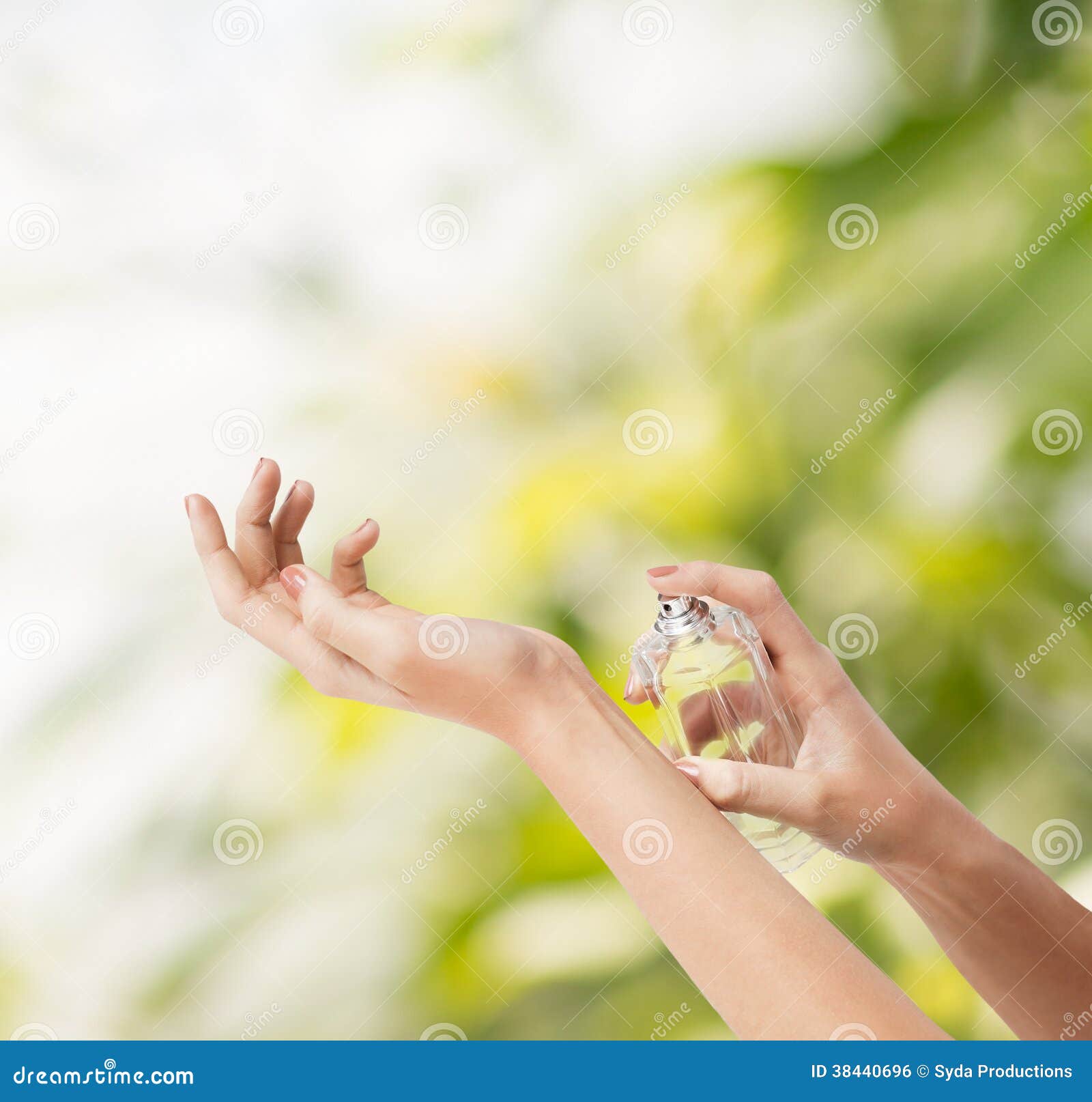 Woman Hands Spraying Perfume Stock Photo - Image of freshness, natural ...