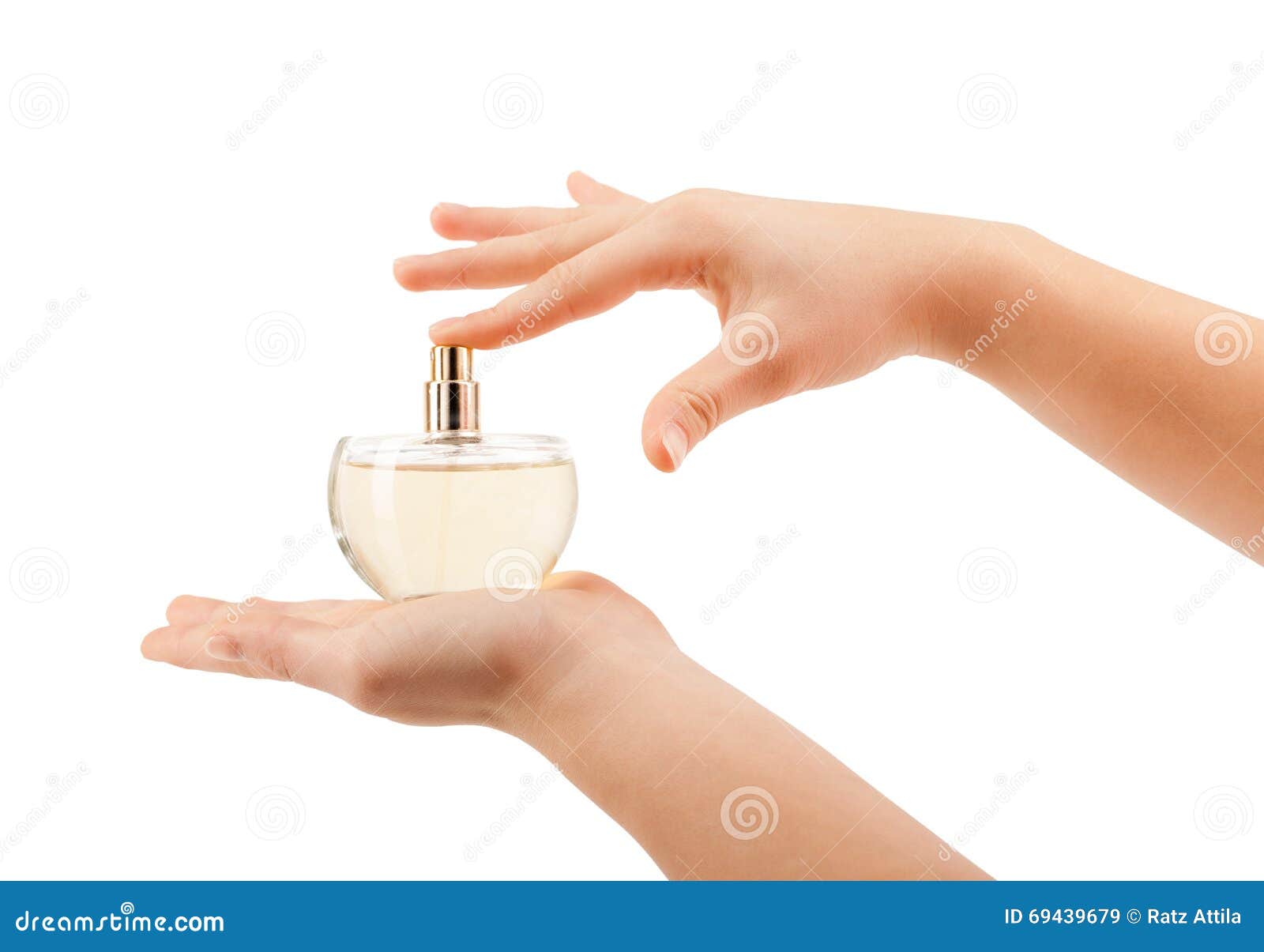 Woman Hands Spraying Perfume Stock Image - Image of glass, background ...