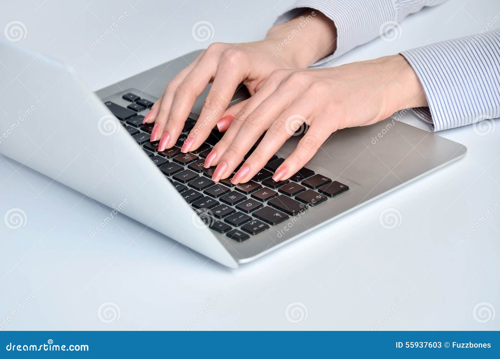 Woman hands typing laptop stock image. Image of internet - 55937603