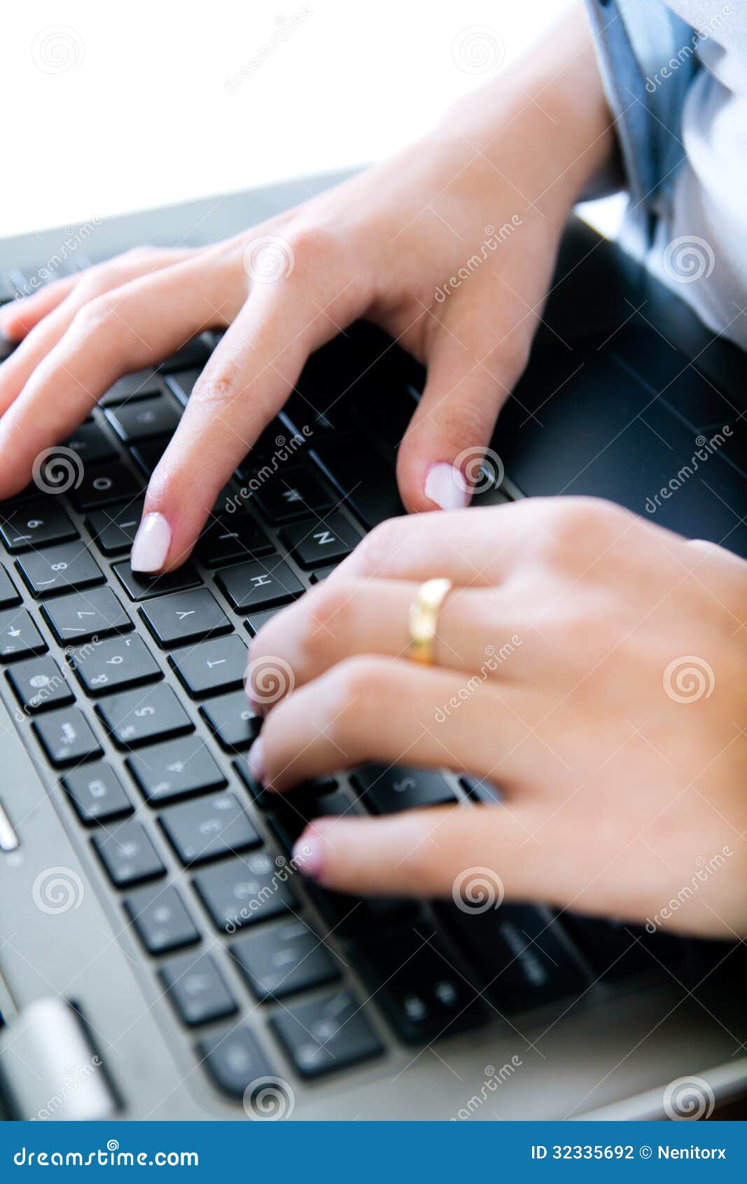 Woman Hands Typing on Laptop Stock Photo - Image of hand, business ...