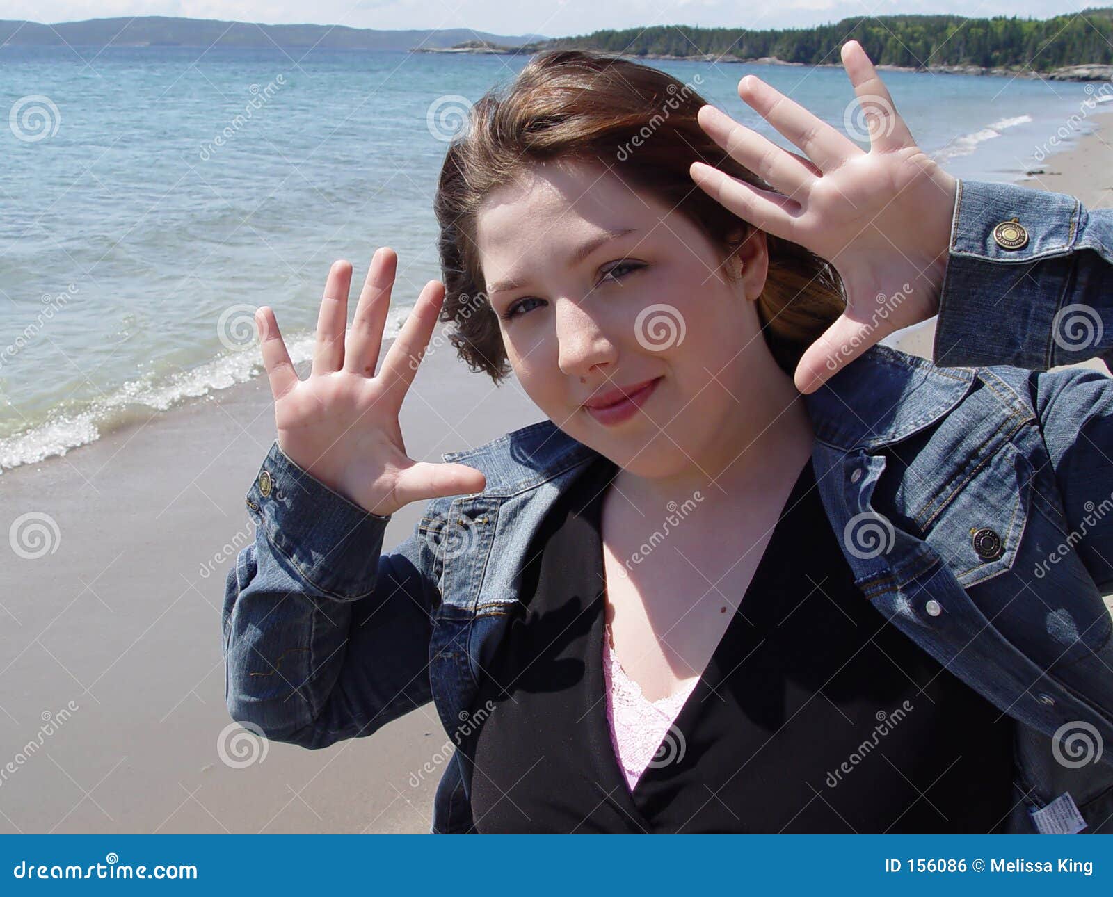 Woman with Hands up stock photo. Image of model, person - 156086