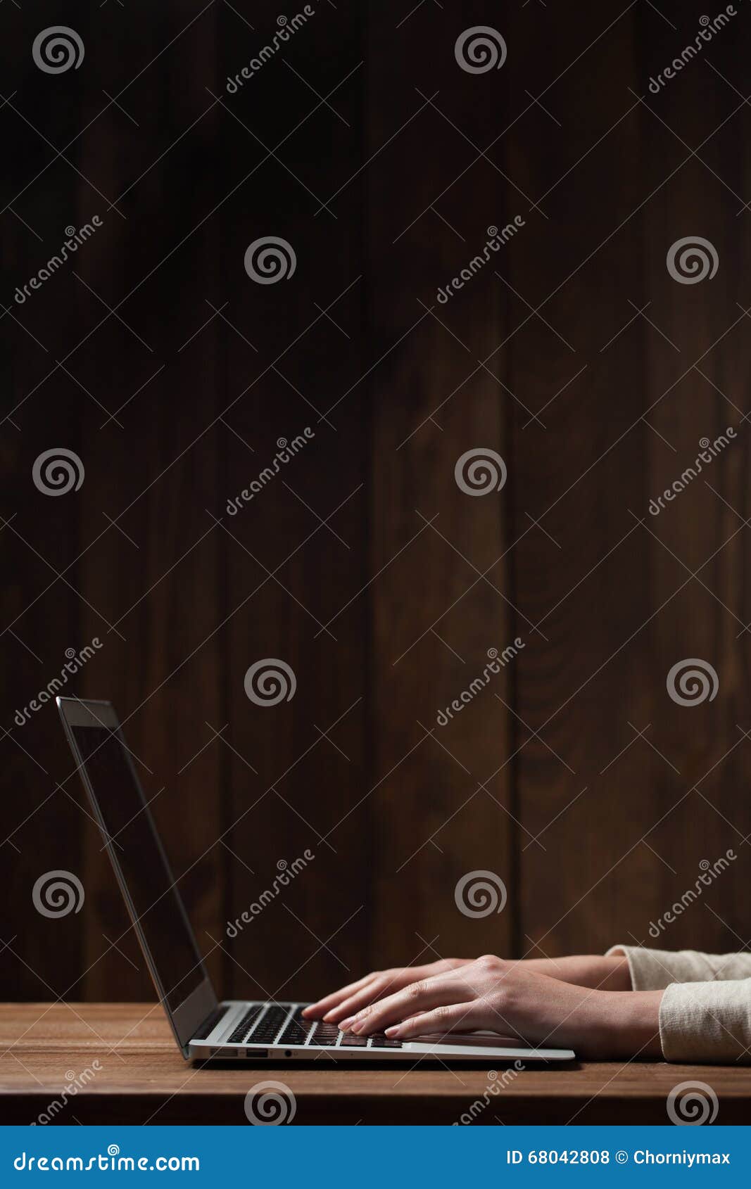 Woman Hands Using Laptop at Office Desk Stock Photo - Image of ...
