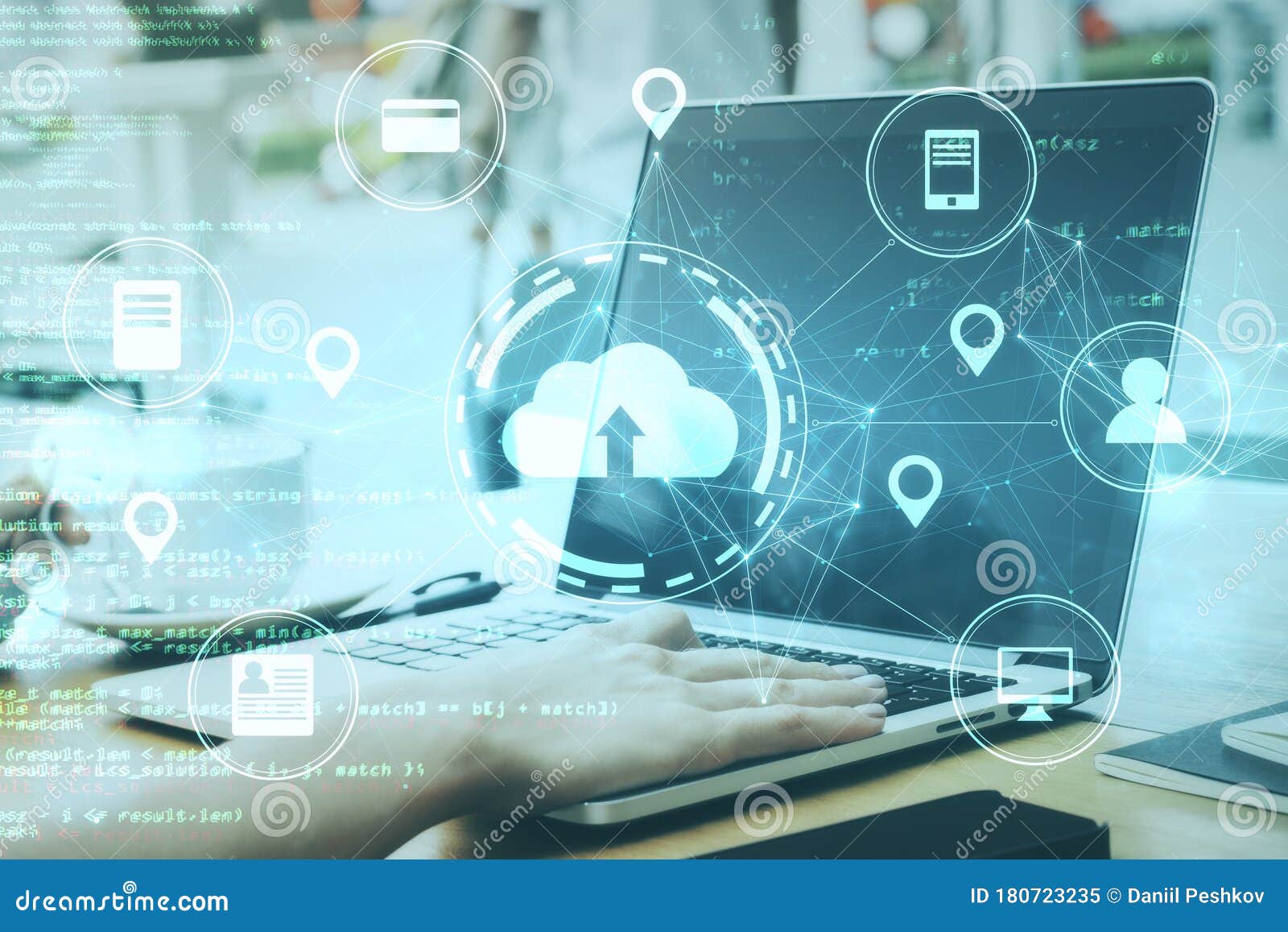 Networking In The Cloud AI Generated Stock Image | CartoonDealer.com ...