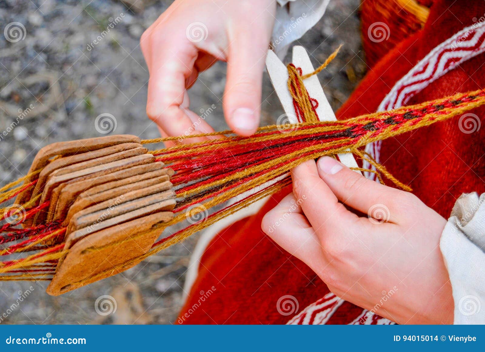 Woman Hands Weaving Traditional Belt Stock Photo - Image of making ...