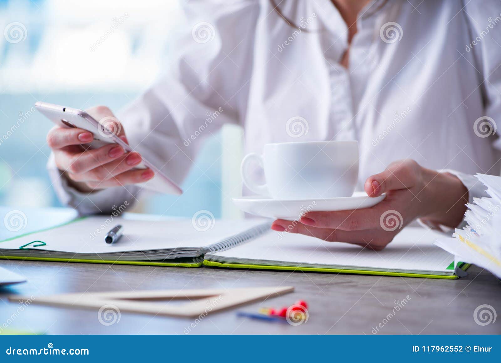 The Woman Hands Working on Computer at Desk Stock Photo - Image of ...