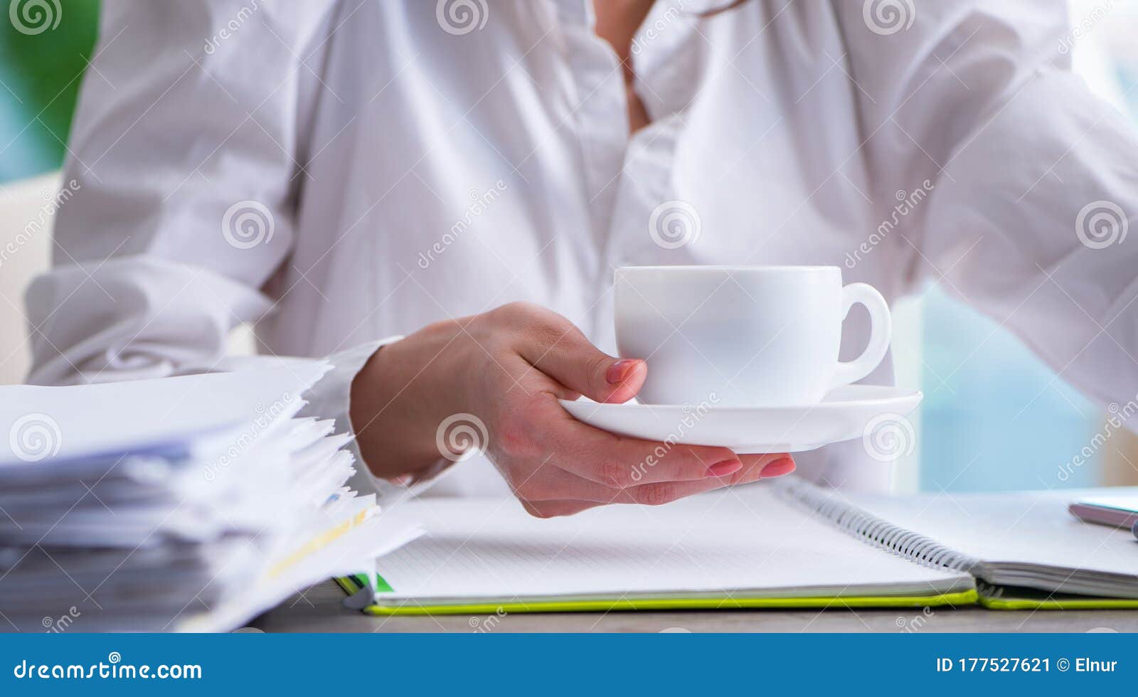 Woman Hands Working on Computer at Desk Stock Image - Image of notebook ...