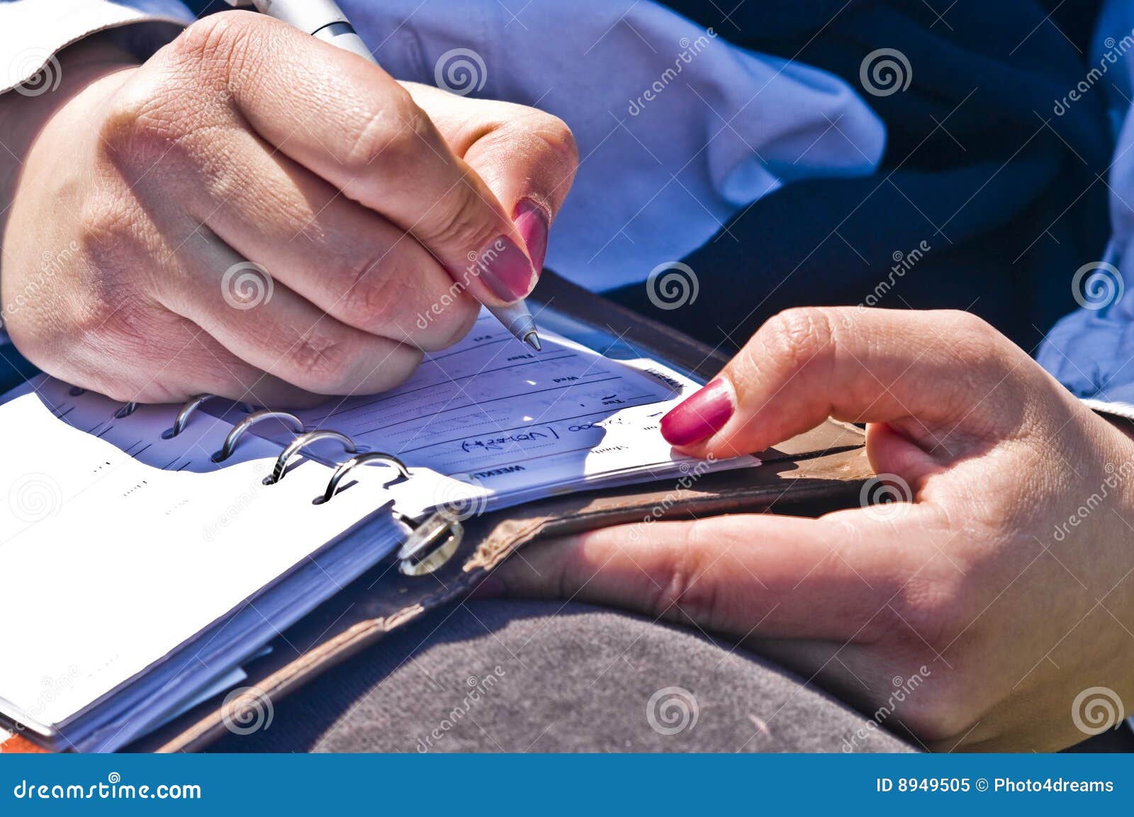 Woman hands write notes stock image. Image of closeup - 8949505