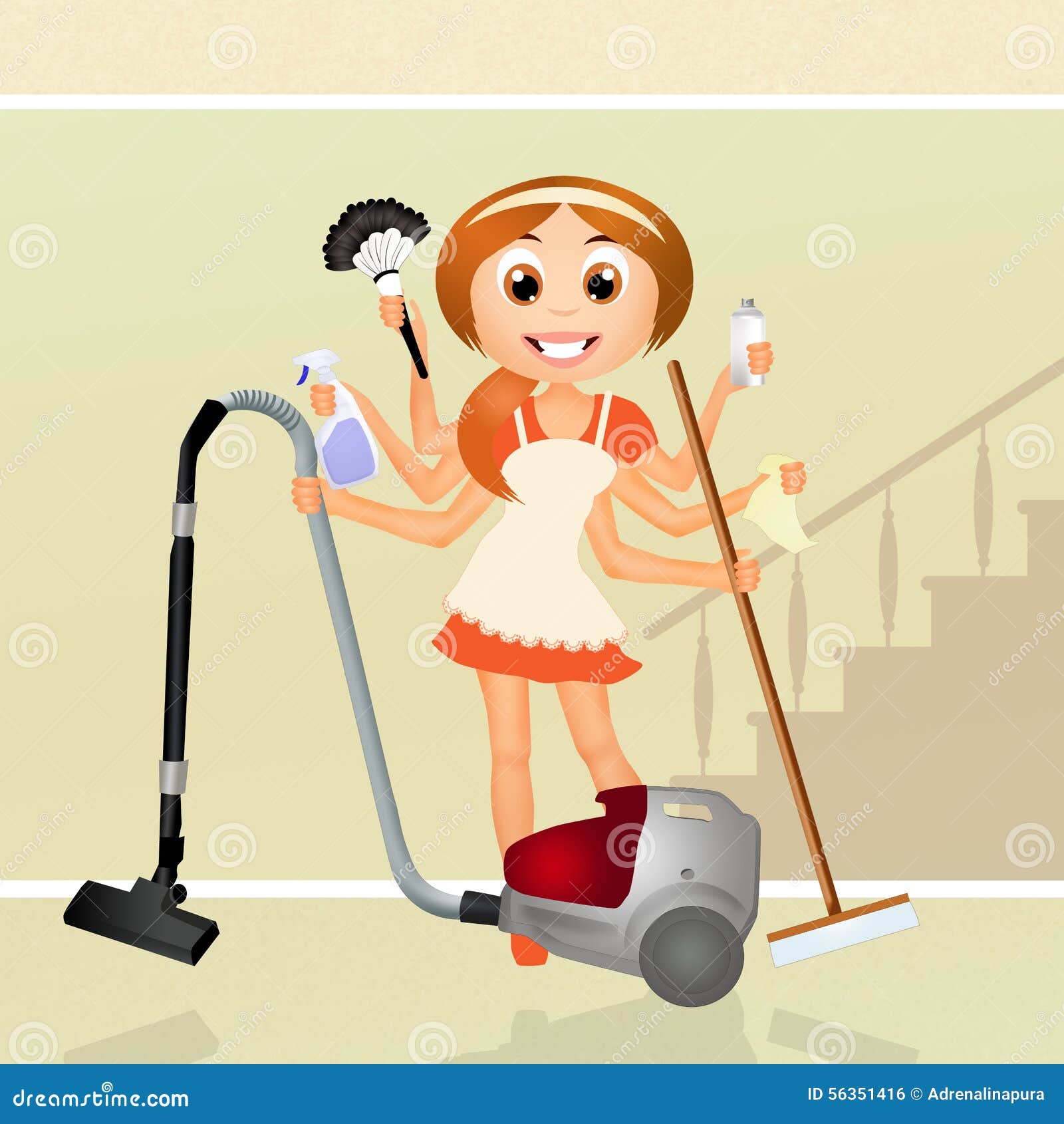 Woman handyman stock illustration. Illustration of funny - 56351416