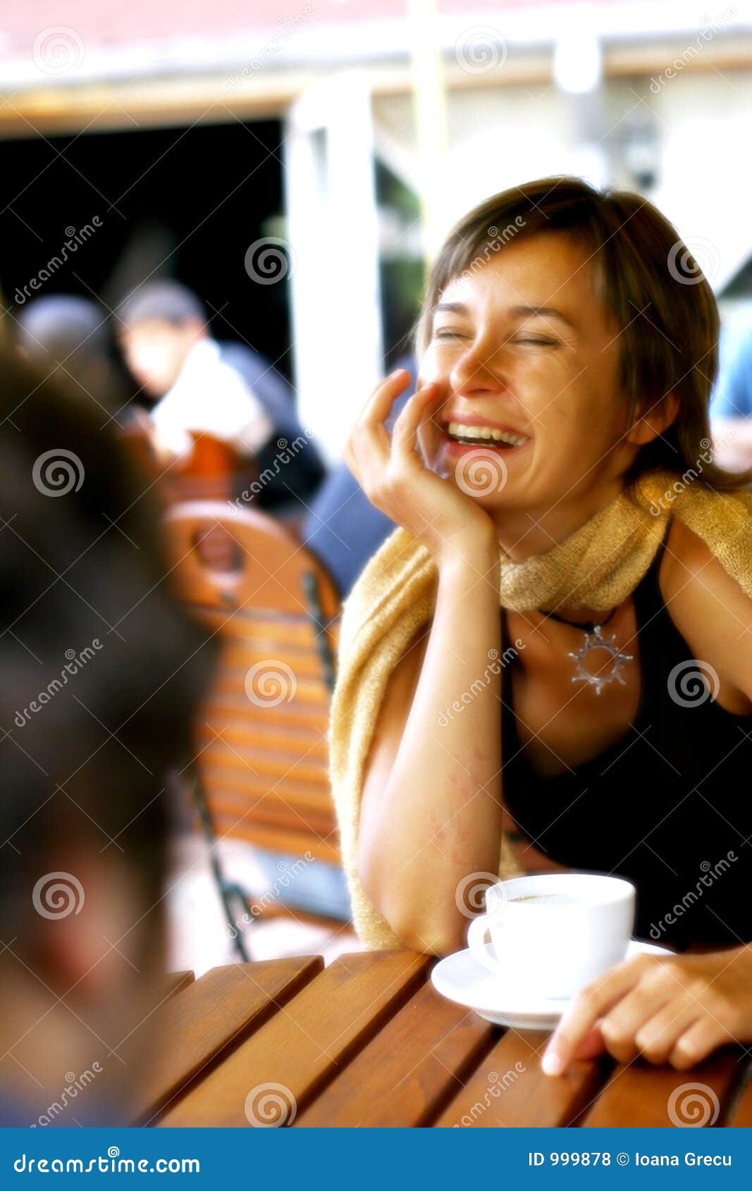 Woman in a Happy Conversation at Coffee Stock Photo - Image of laugh ...