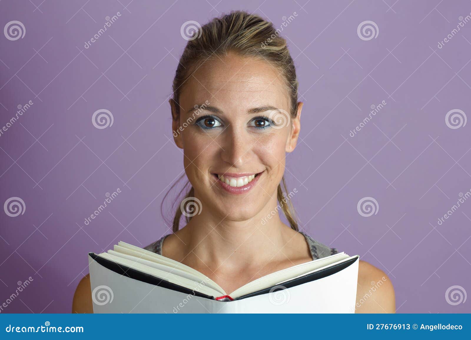 Woman happy reading book stock image. Image of face, body - 27676913