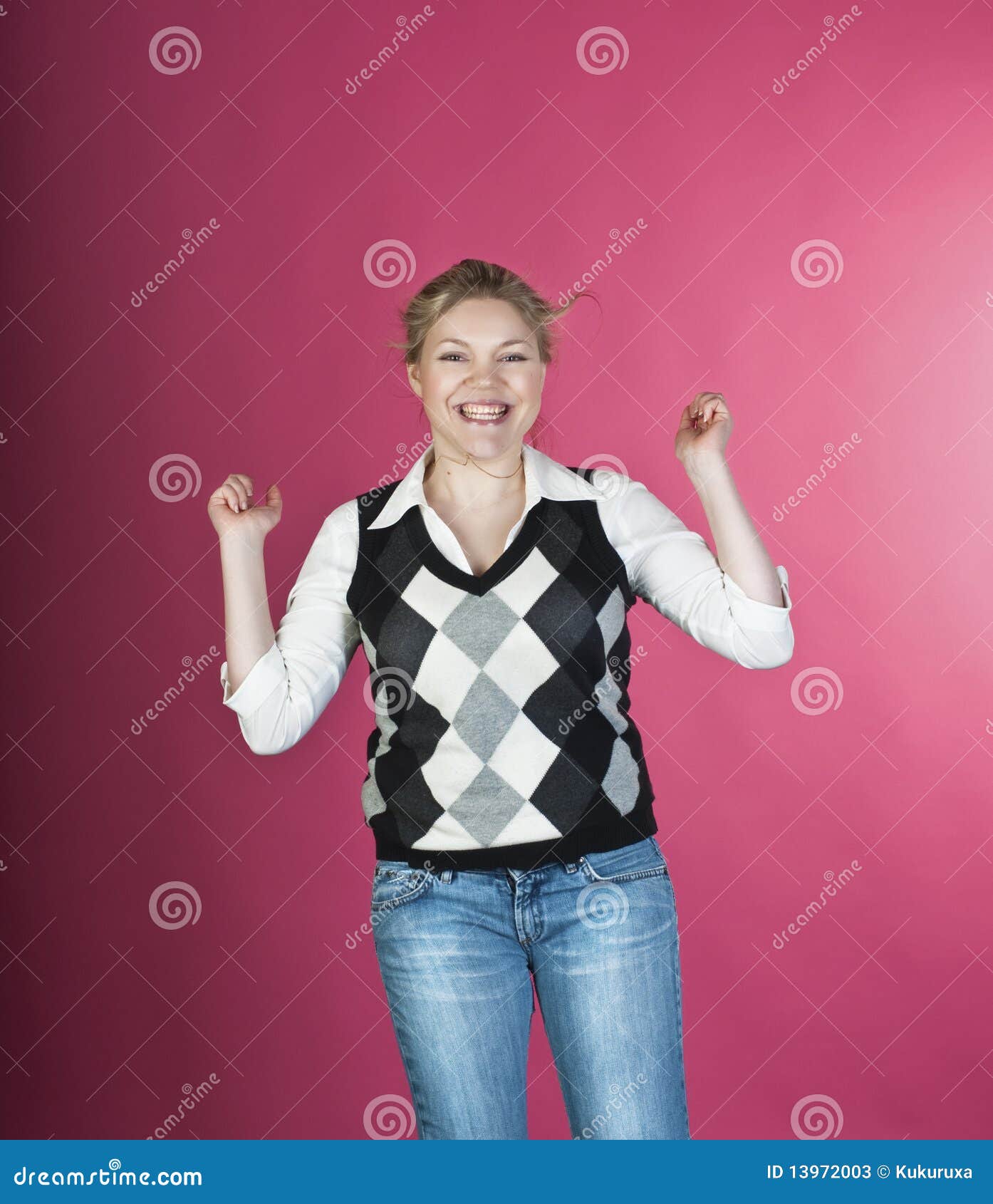 Woman with Happy Smiling Facial Expression Stock Image - Image of blond ...