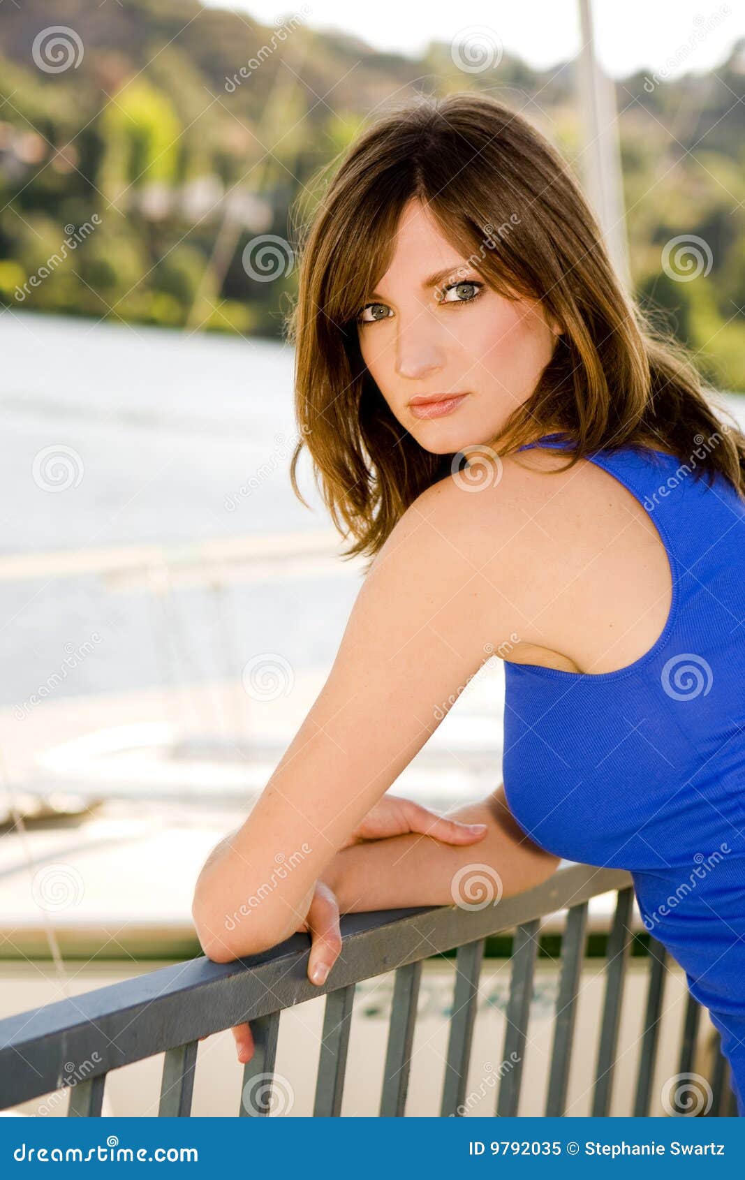 Woman at harbor stock image. Image of happiness, harbour - 9792035