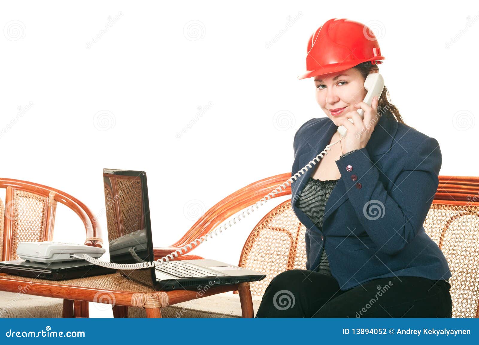 Woman in Hard Hat Calling by Phone Stock Photo - Image of hard ...