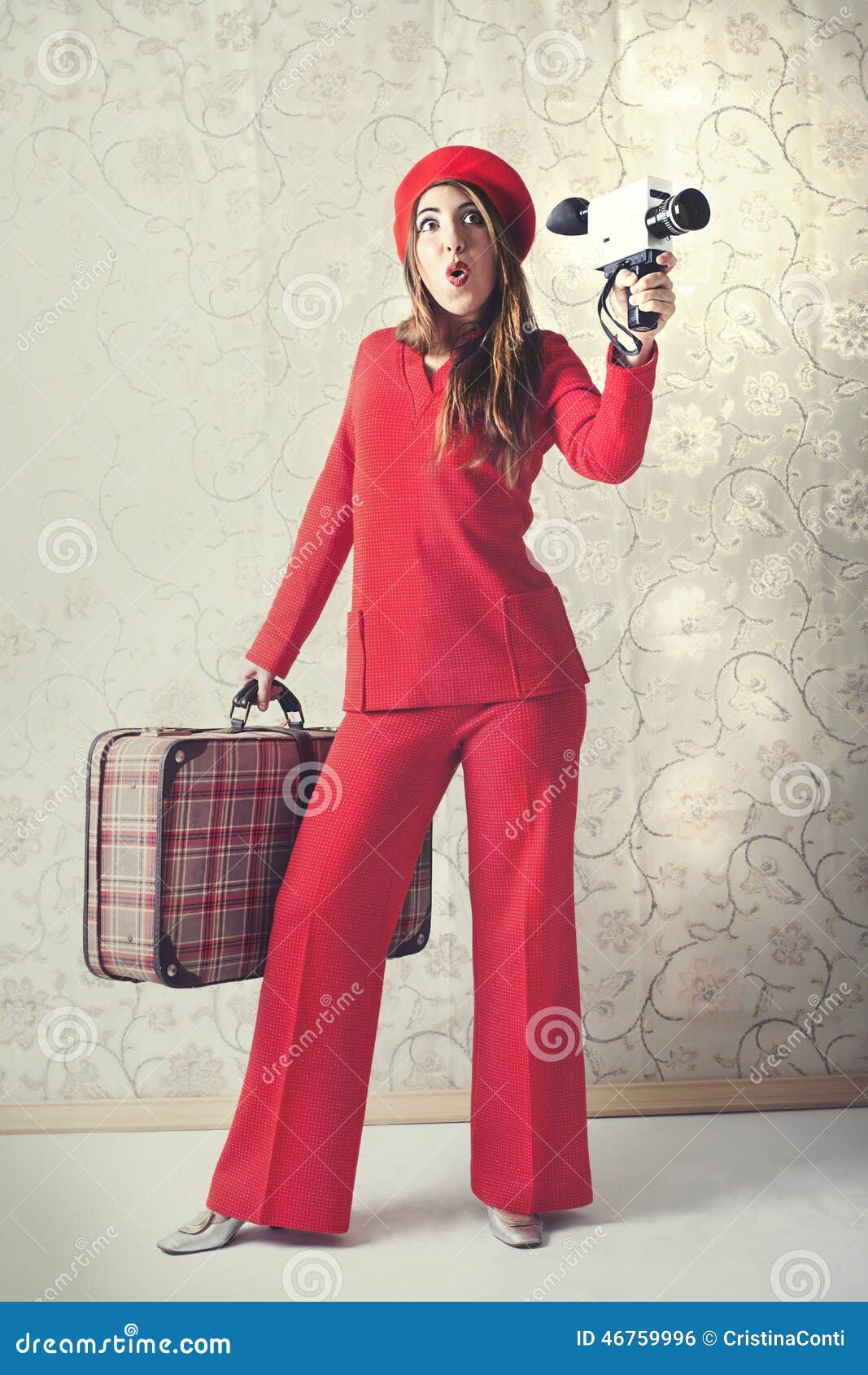 Woman Has Fun Filming with the Camera Stock Photo - Image of 1950 ...