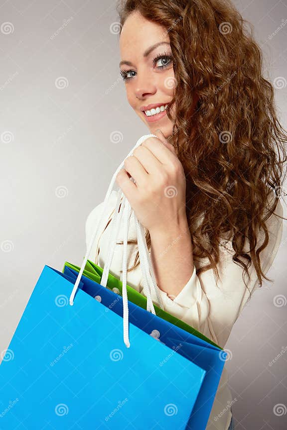 Woman Has Fun on Spending Spree Stock Photo - Image of holidays ...