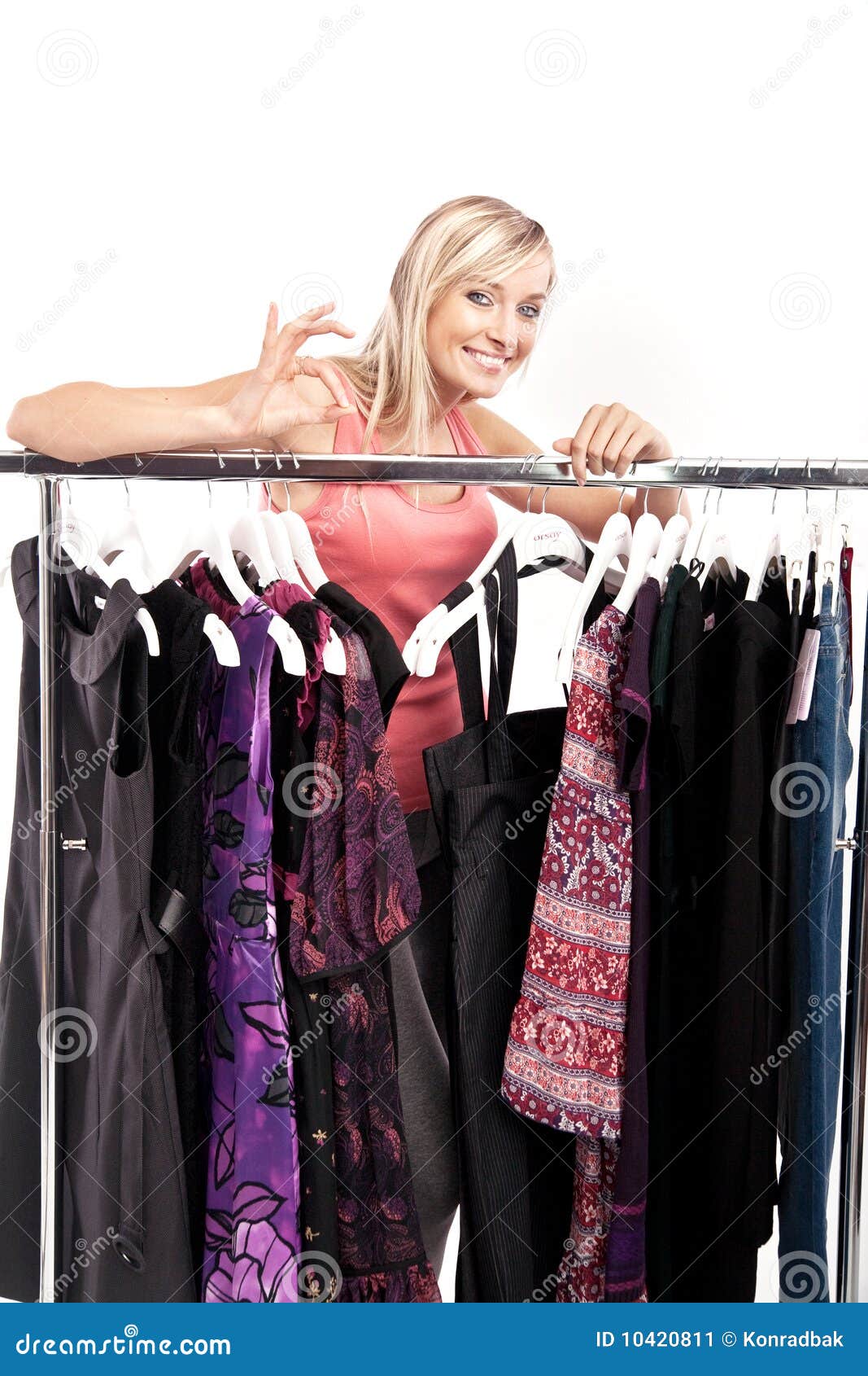 Woman Has a Plenty of Clothes To Choose from Stock Image - Image of ...