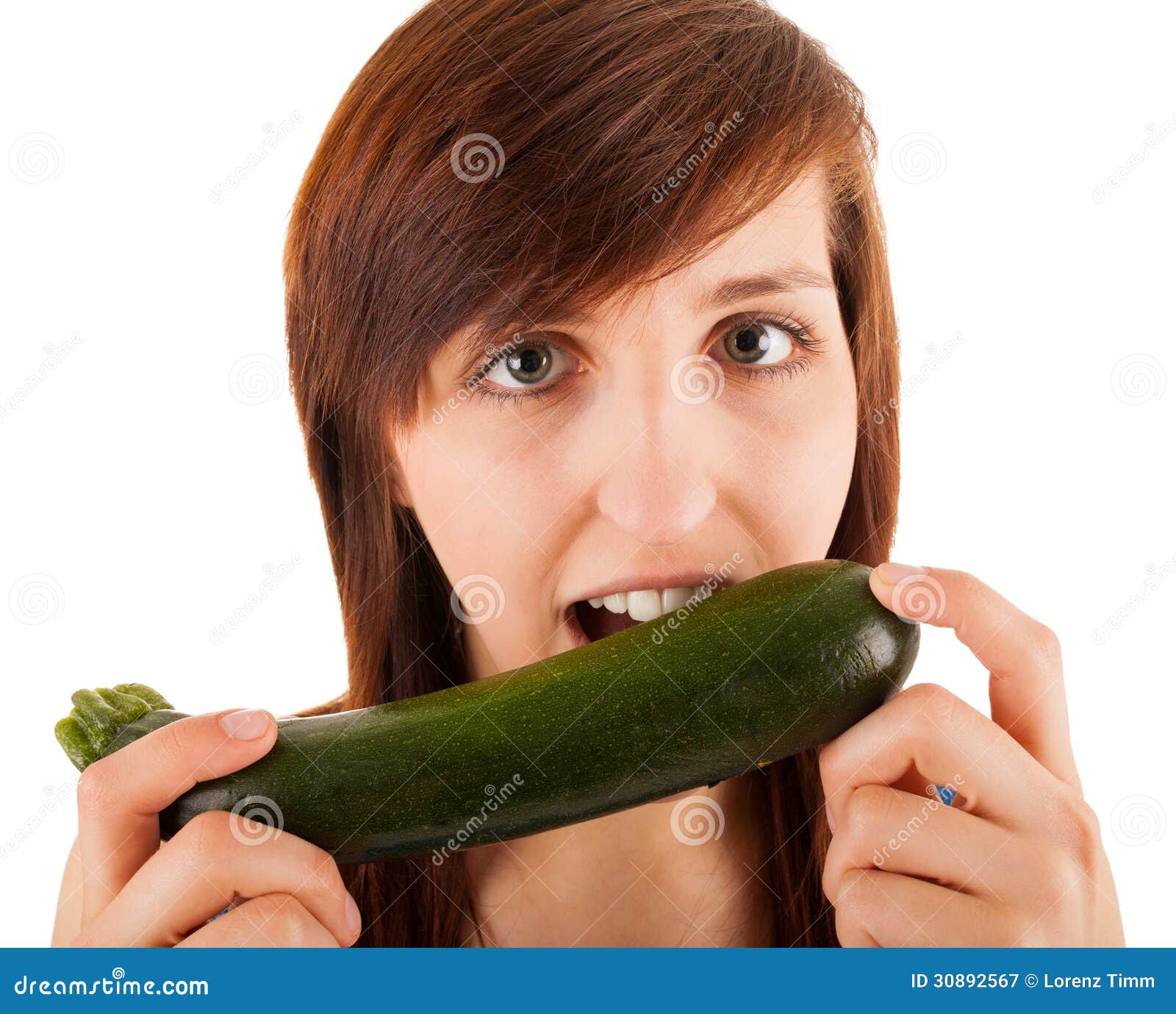 The Woman Has a Zucchini in Her Hands Stock Image - Image of stand ...