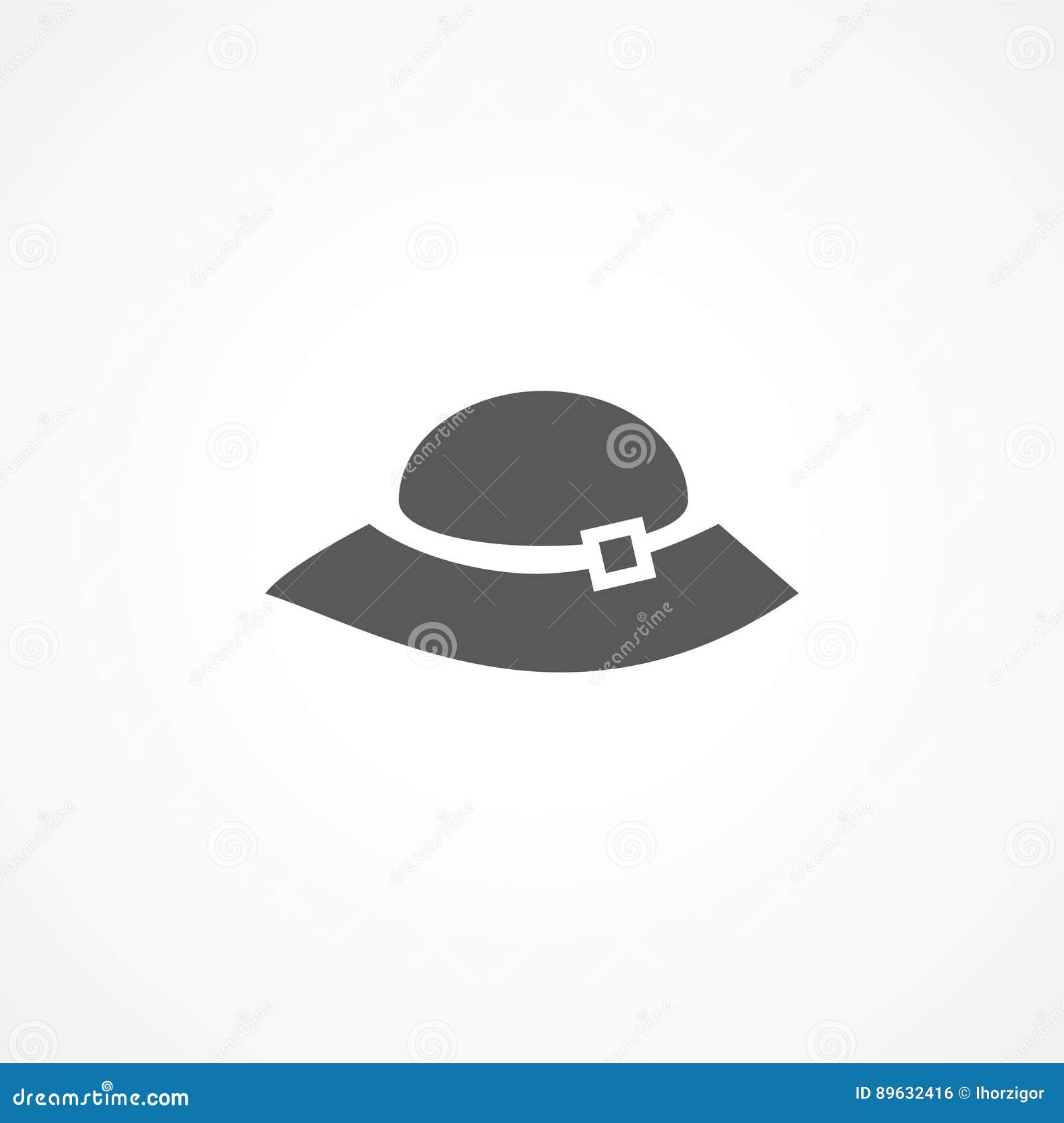 Woman hat icon stock vector. Illustration of fashion - 89632416