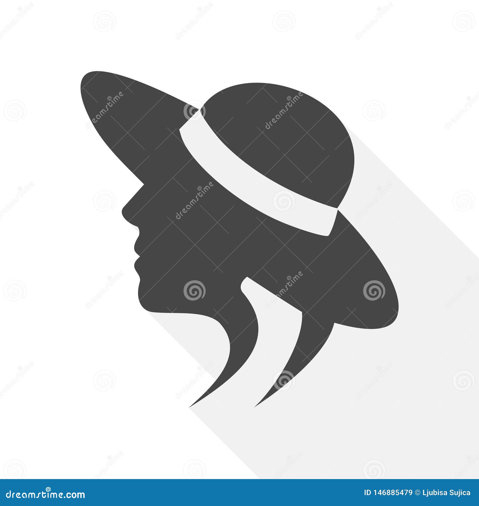 Woman in a Hat - Vector Icon Stock Vector - Illustration of accessory ...