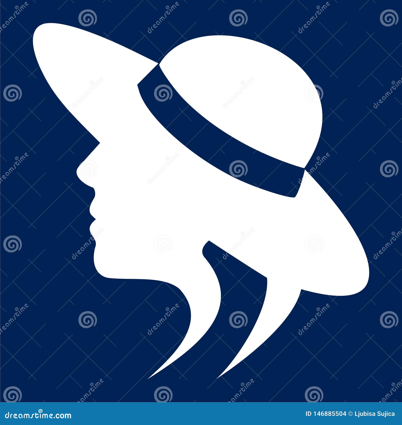 Woman in a Hat - Vector Icon Stock Vector - Illustration of design ...