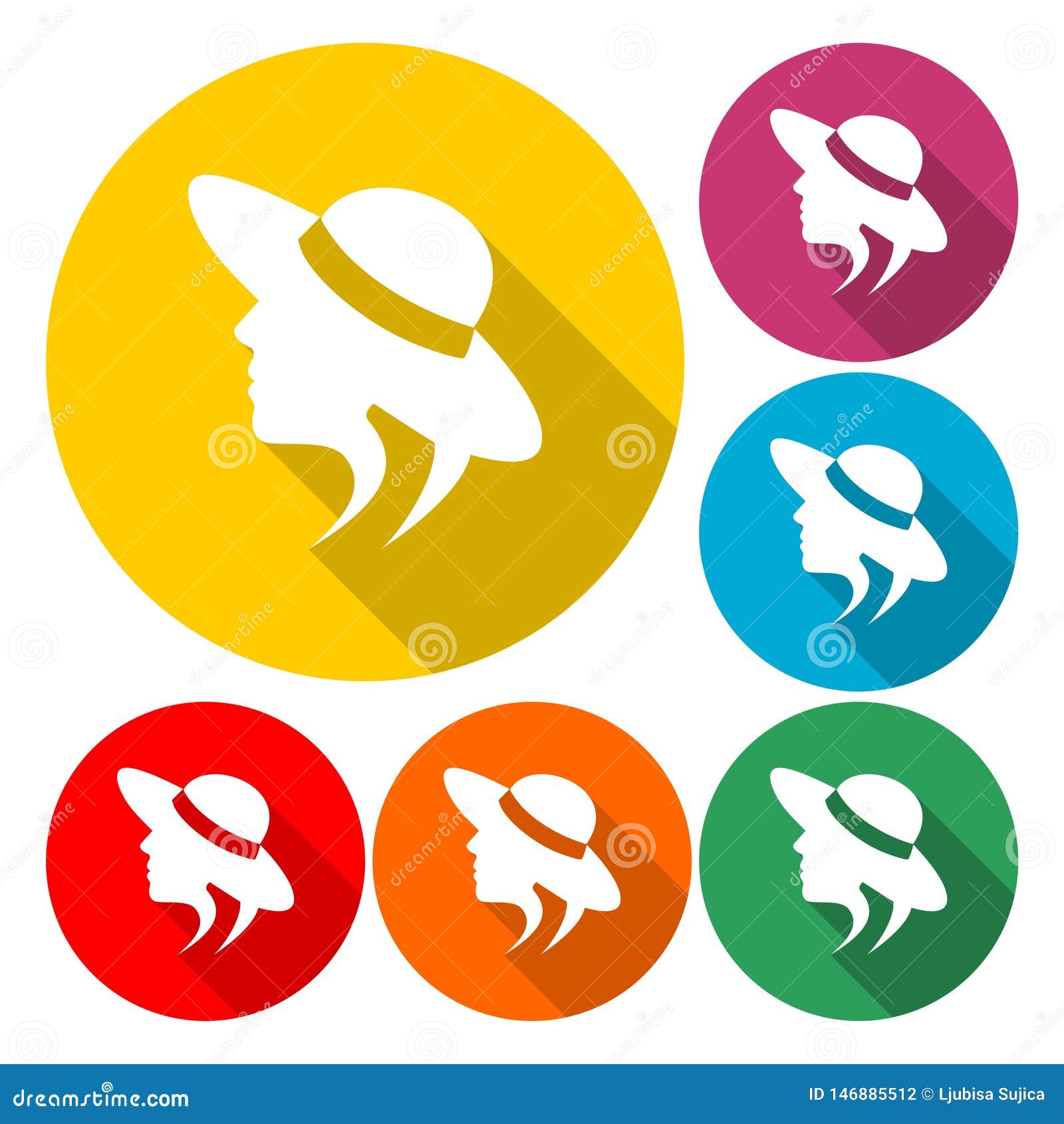 Woman in a Hat - Vector Icon Stock Vector - Illustration of artist ...