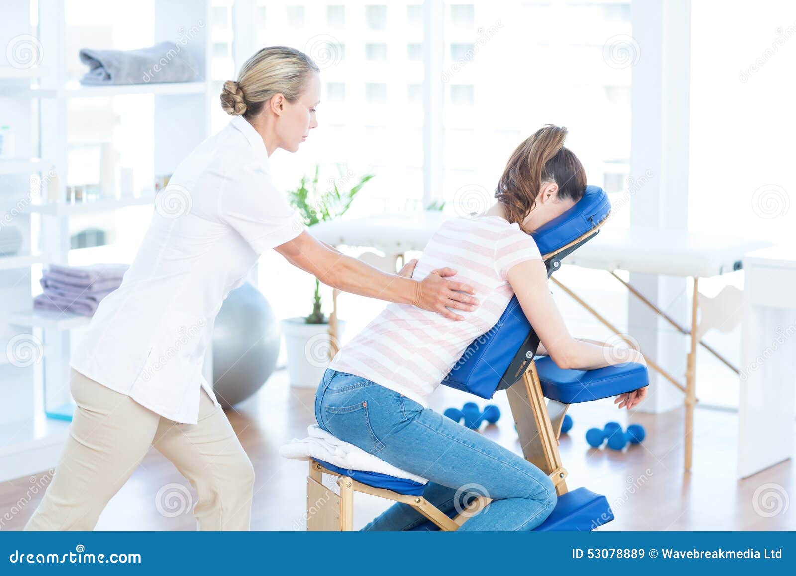 Woman having back massage stock image. Image of female - 53078889