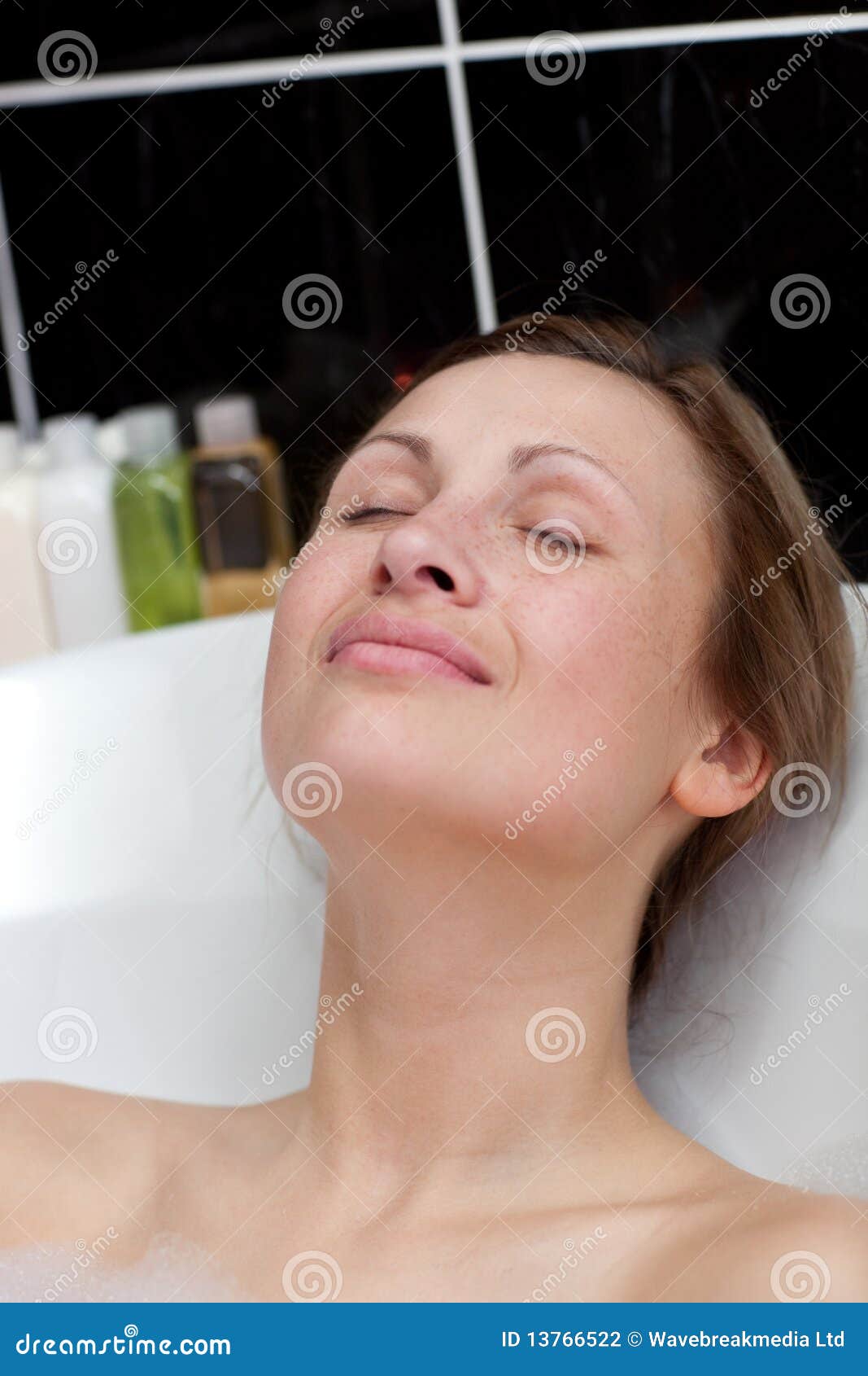 Woman having a bath stock photo. Image of leisure, candles - 13766522