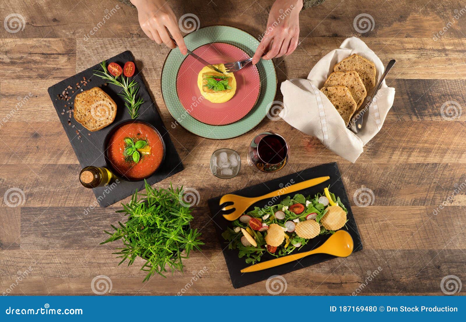 Woman having dinner. stock photo. Image of celebrating - 187169480