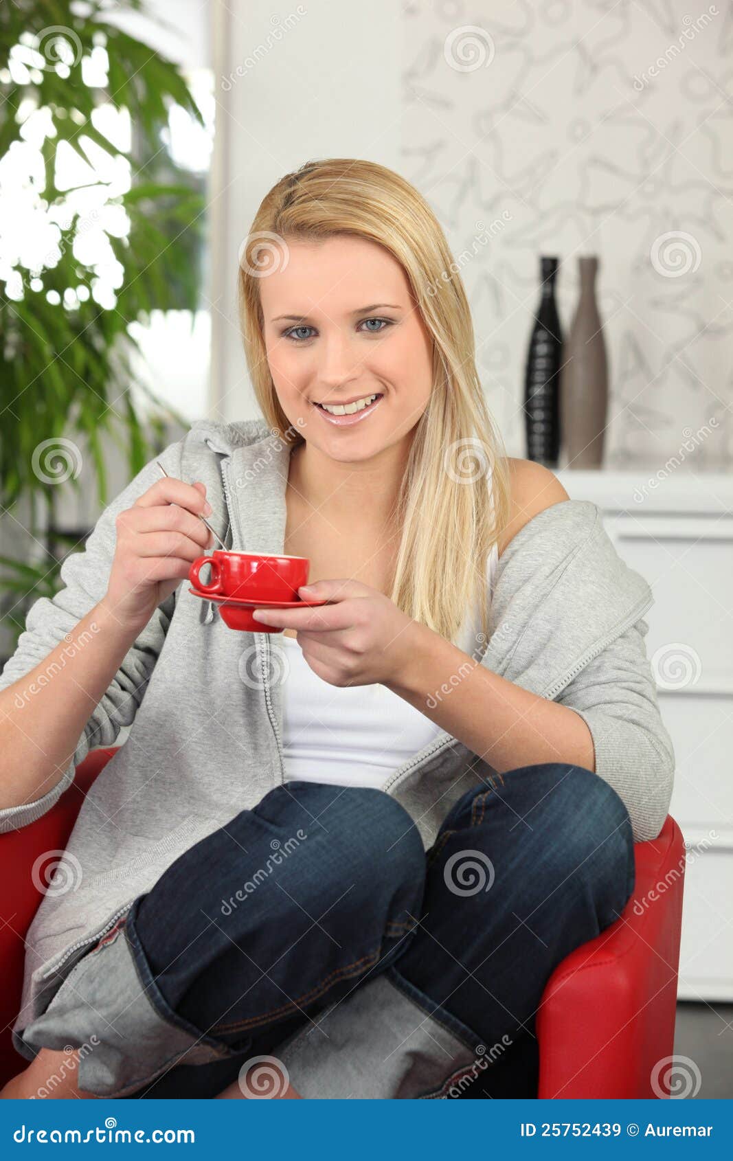Woman having a coffee stock image. Image of relaxing - 25752439
