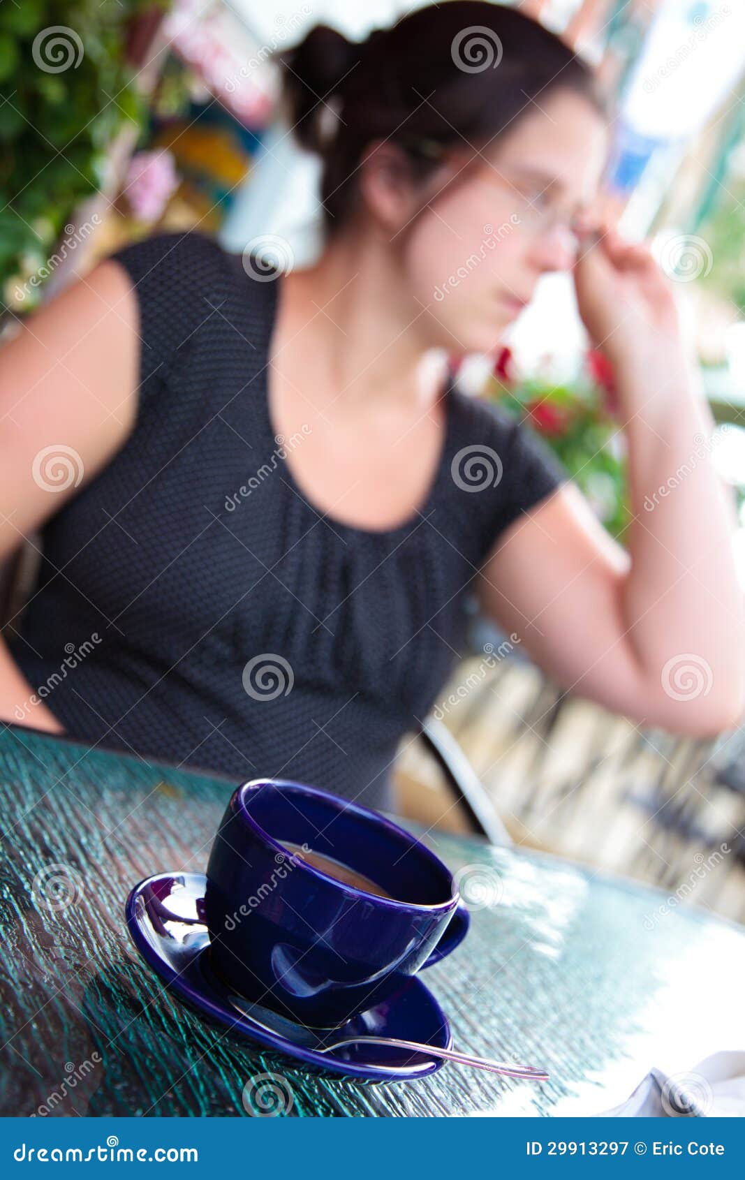 Woman having a coffee stock image. Image of outside, coffee - 29913297