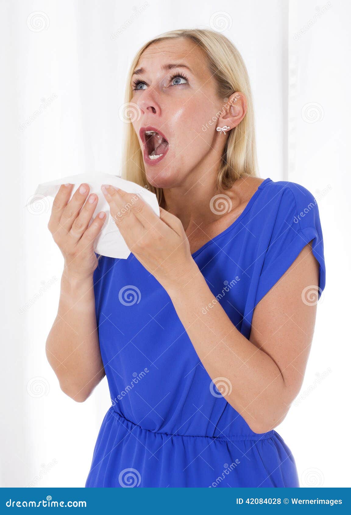Woman having a cold stock photo. Image of sick, blond - 42084028