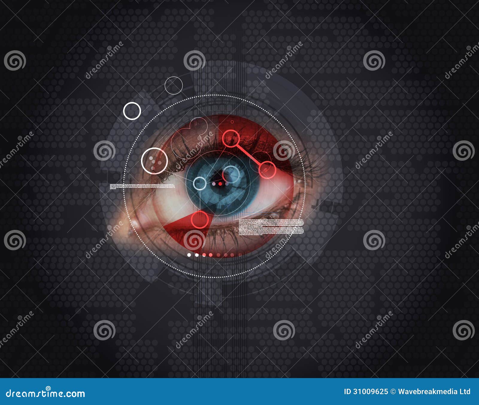 Woman Having an Eye Authentication Stock Illustration - Illustration of ...