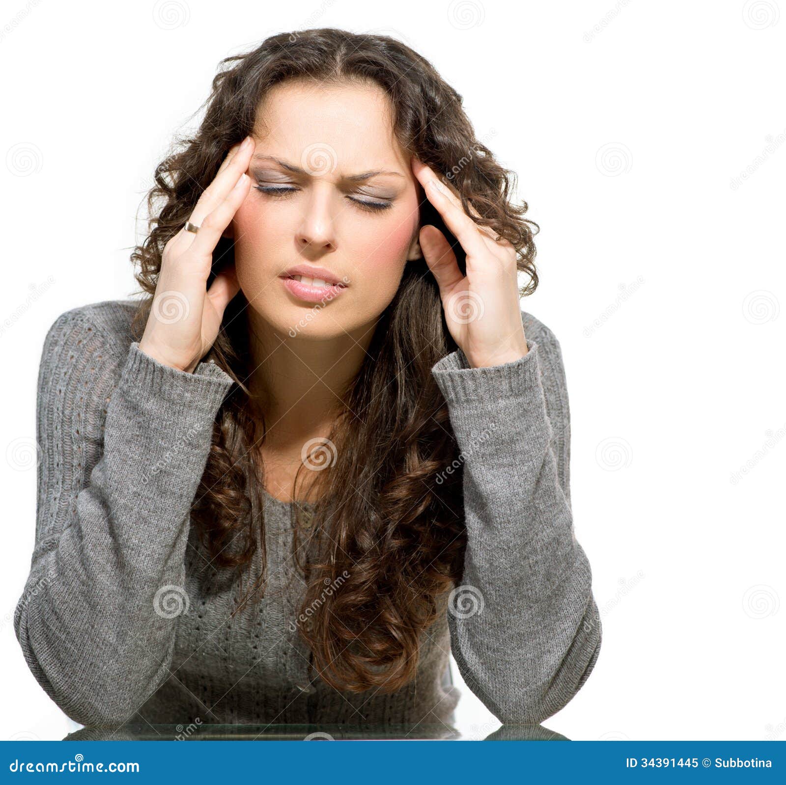 Woman having Headache stock image. Image of pain, health - 34391445