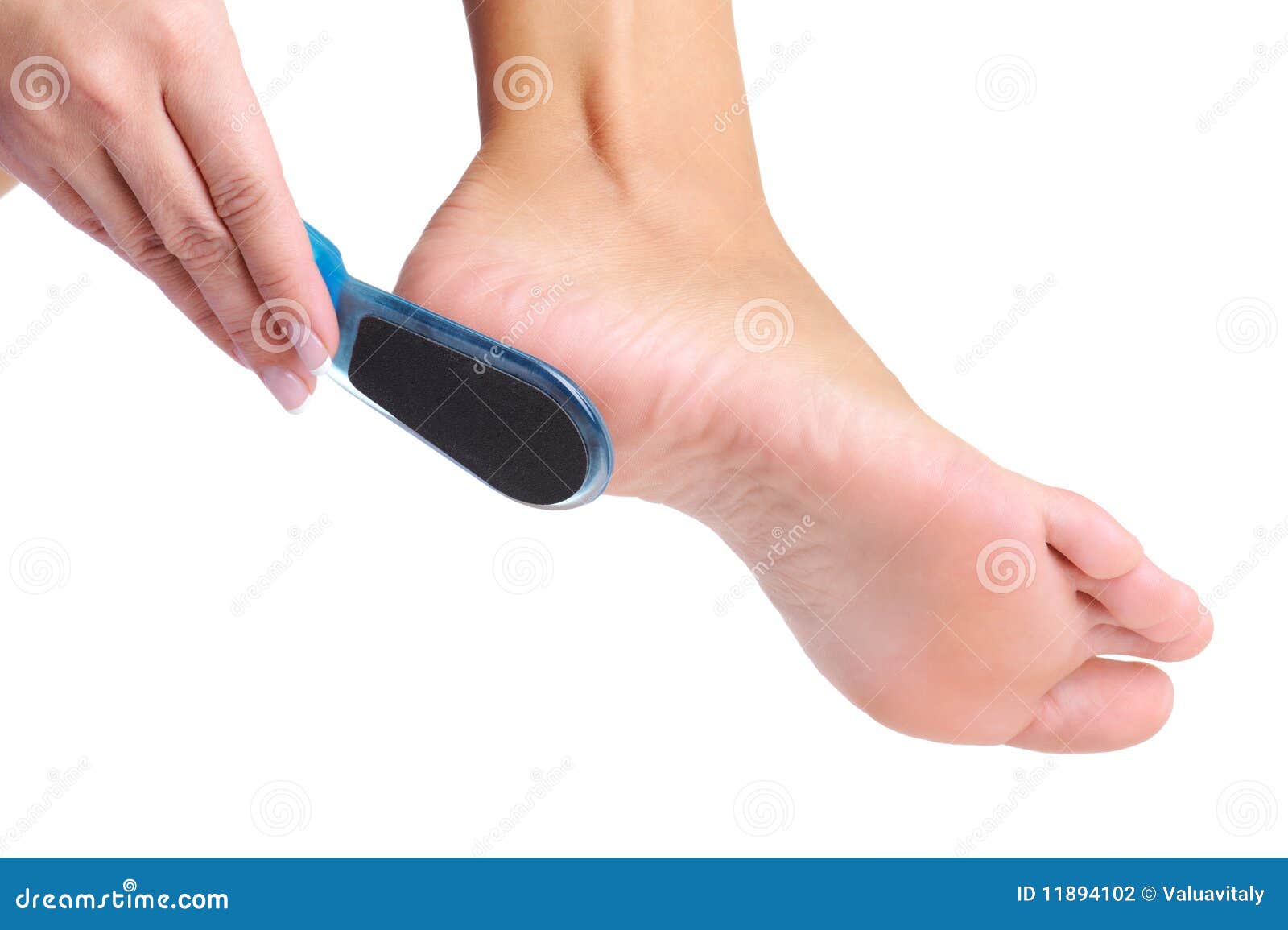 Woman Having Her Foot Scrubbed Stock Photo - Image of sponge, hygiene ...