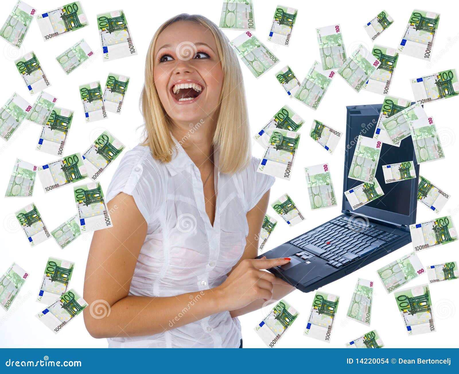 Woman having lot of money stock photo. Image of money - 14220054