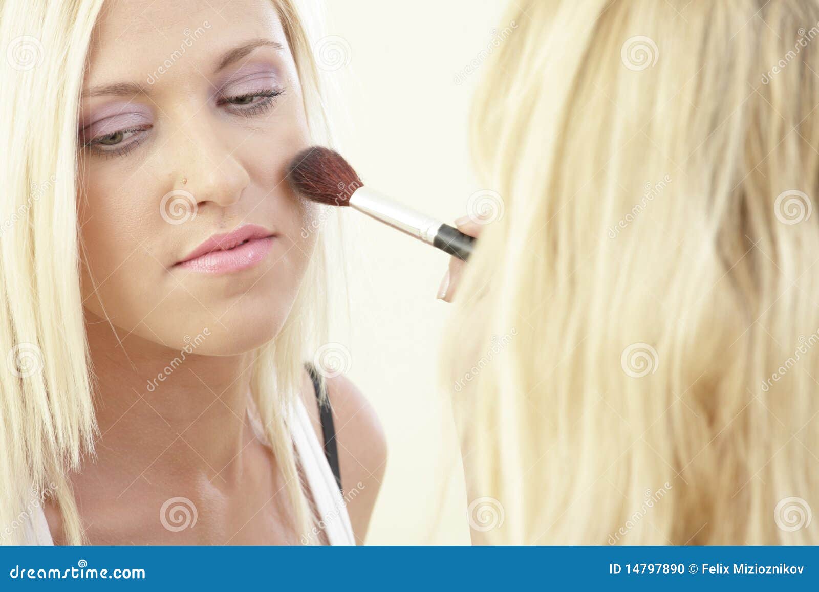 Woman Having Makeup Applied Stock Photo - Image of model, cute: 14797890