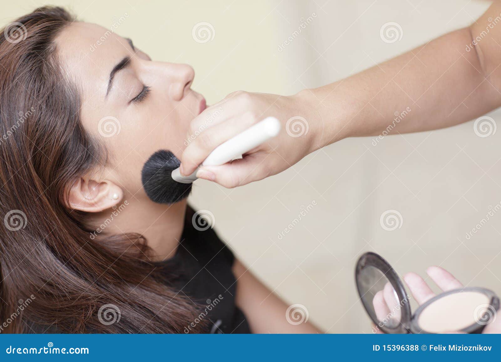 Woman Having Makeup Applied Stock Photo - Image of hairstyle, concealer ...