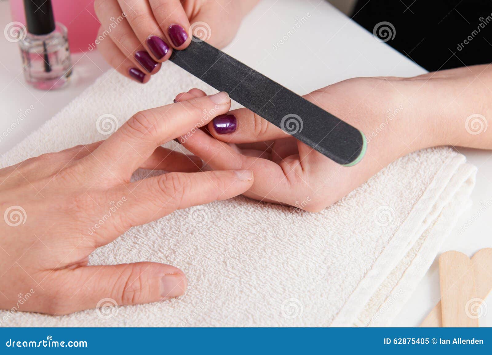 Woman Having Manicure in Beauty Salon Stock Image - Image of caucasian ...
