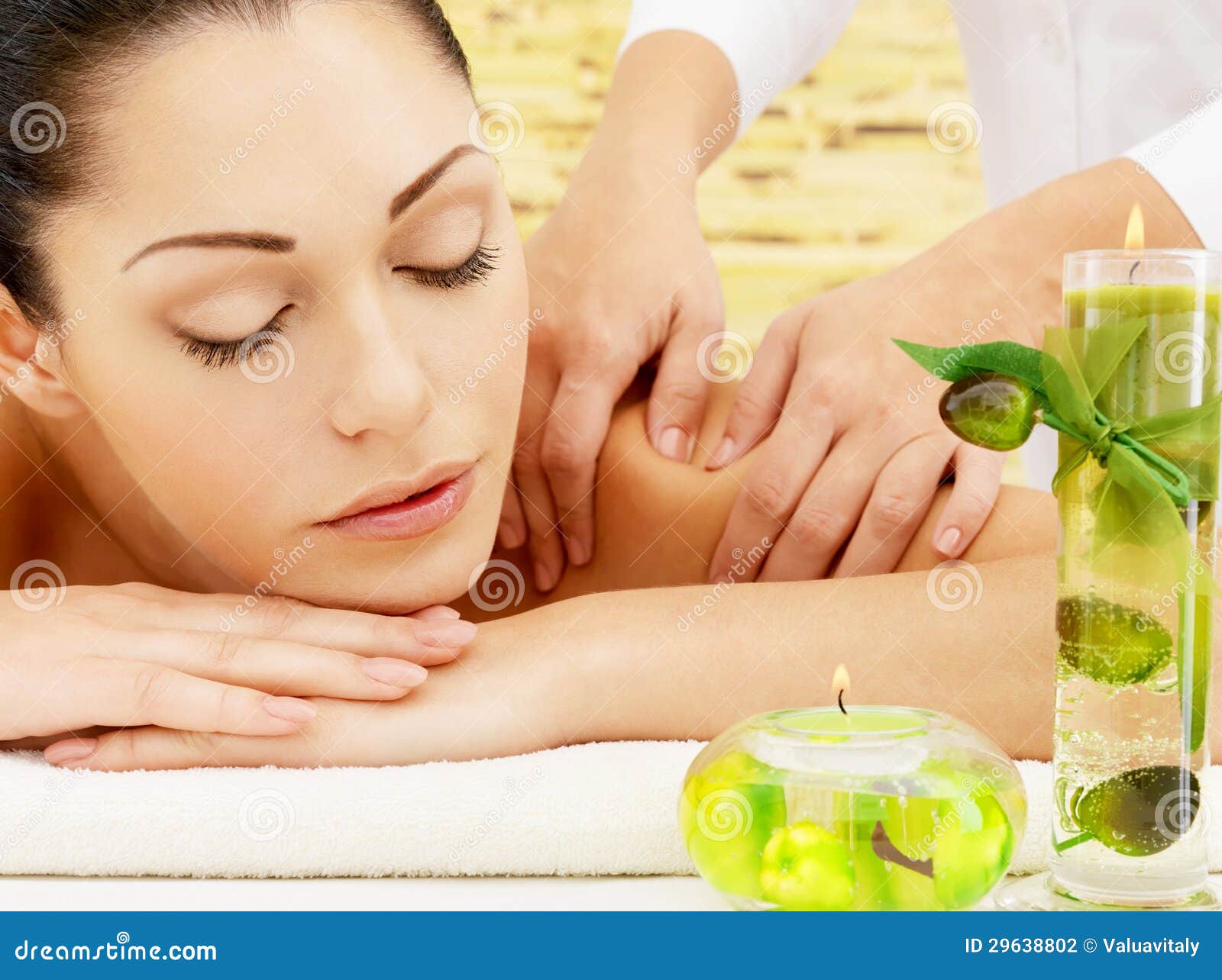 Woman Having Massage of Body in Spa Salon Stock Photo - Image of ...