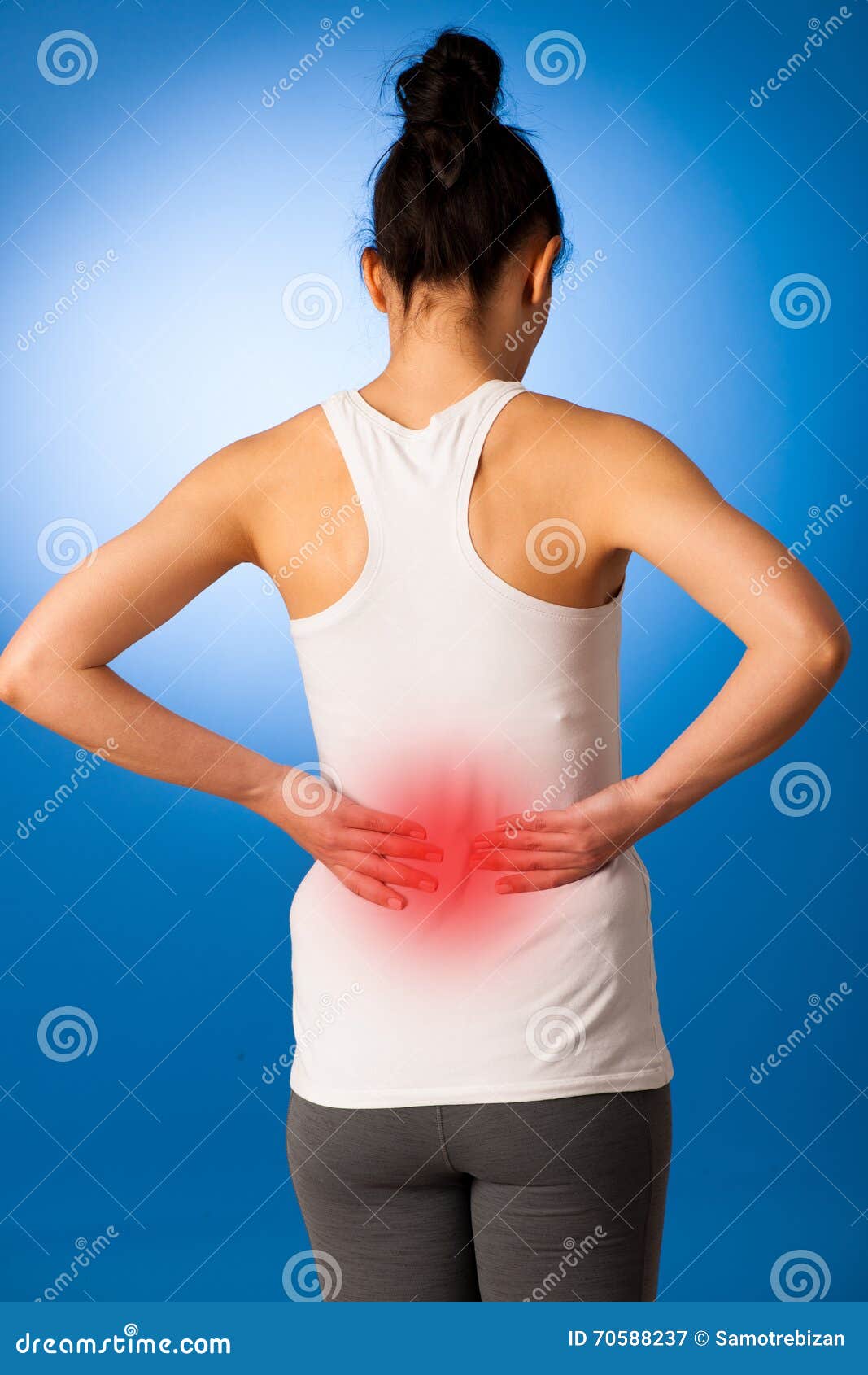 Woman Having Pain in Her Back Stock Image - Image of hurt, people: 70588237