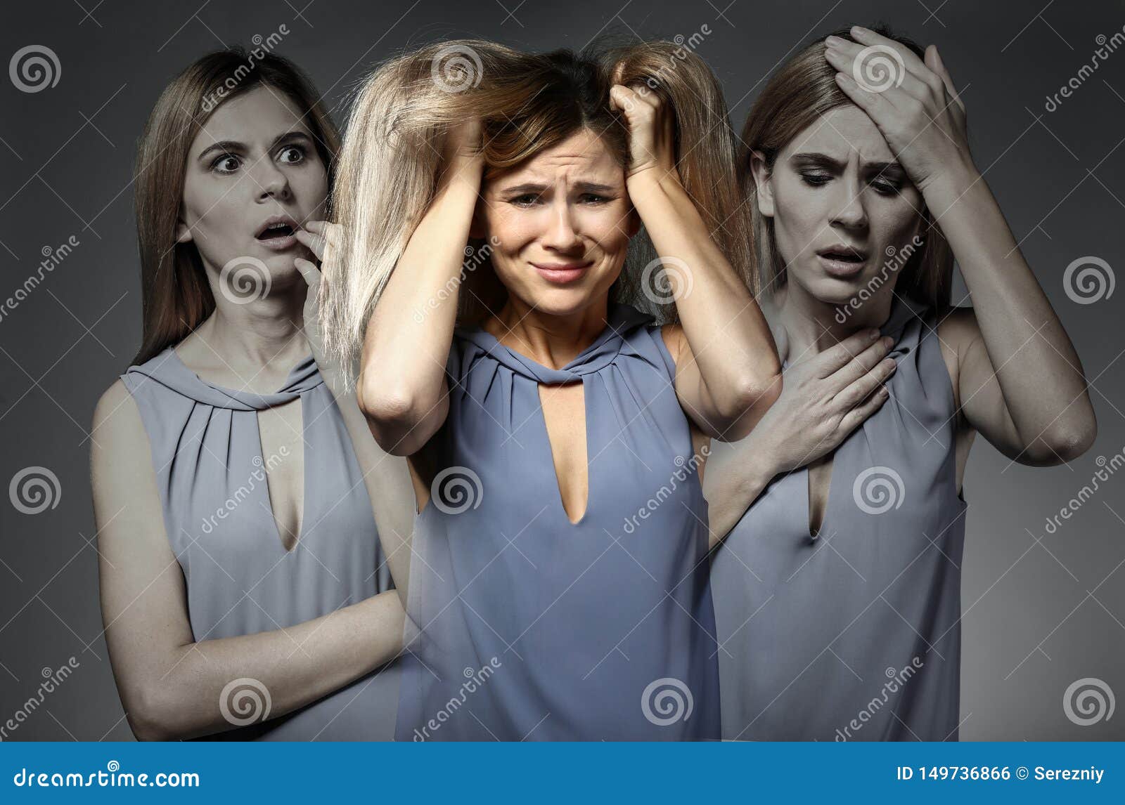 Panic Attack Menopause Woman, Stressful Depressed PTSD Patient With ...