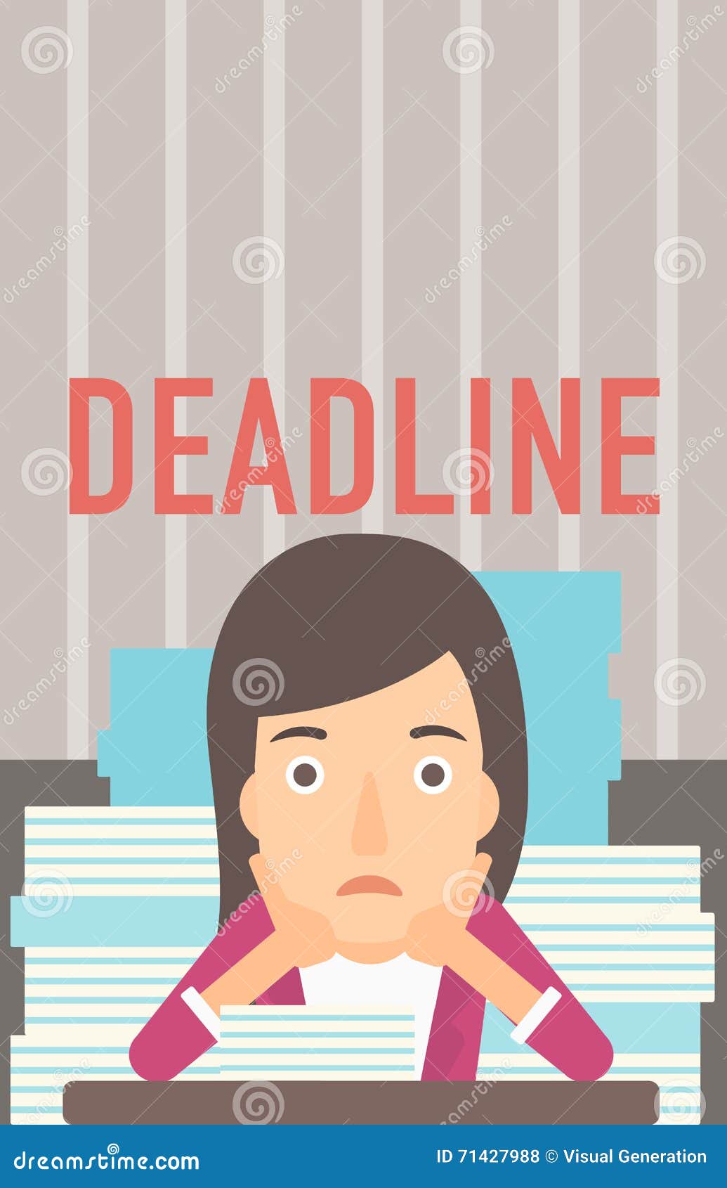 Woman Having Problem with Deadline. Stock Vector - Illustration of ...