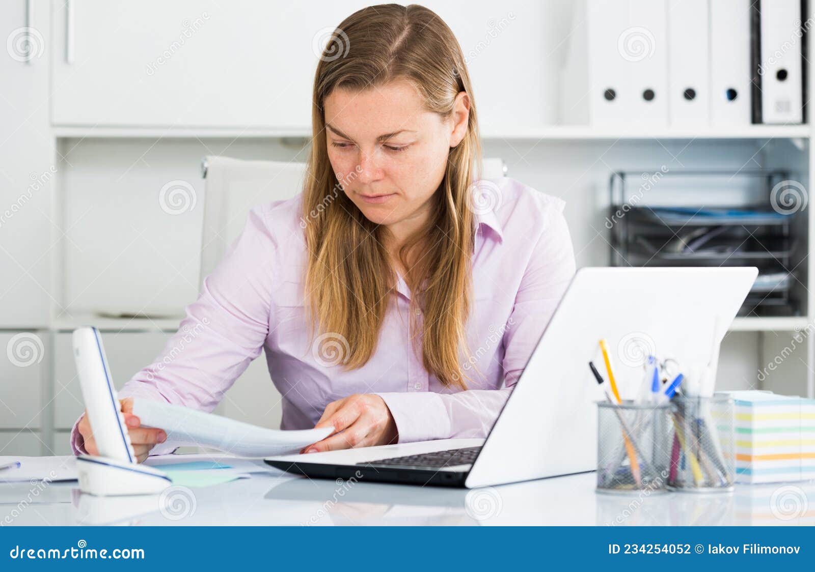Woman Having Problem in Office Stock Photo - Image of businesswoman ...