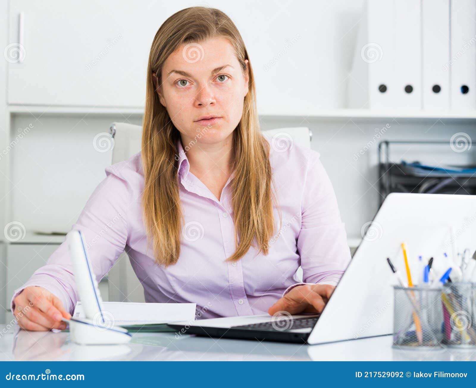 Woman Having Problem in Office Stock Photo - Image of productive ...