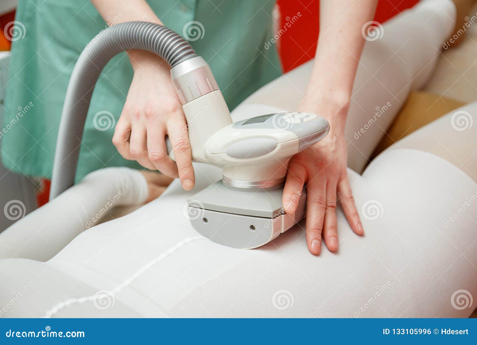 Woman Having Procedure Of Anti Cellulite Lpg Massage Cosmetology
