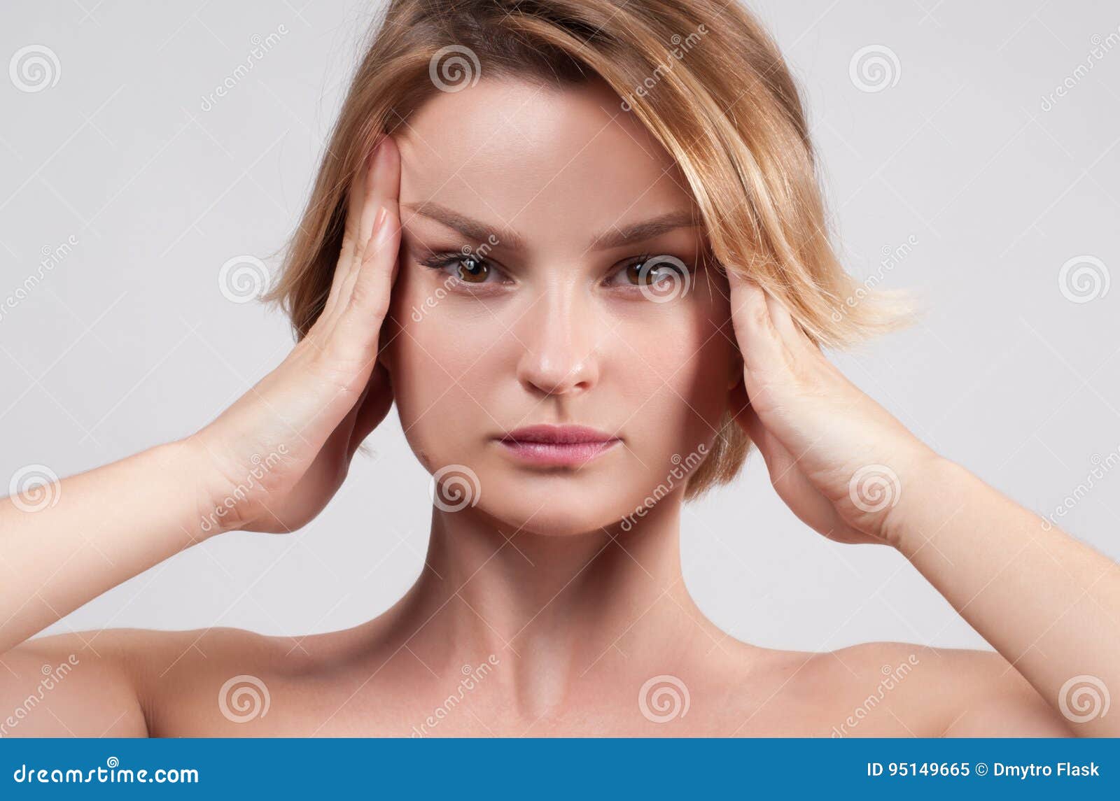 Woman Having Strong Headache Migraine Stock Image - Image of medicine ...