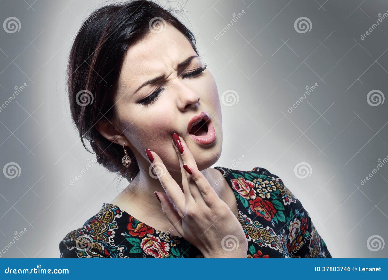 Woman having toothache stock photo. Image of beautiful - 37803746